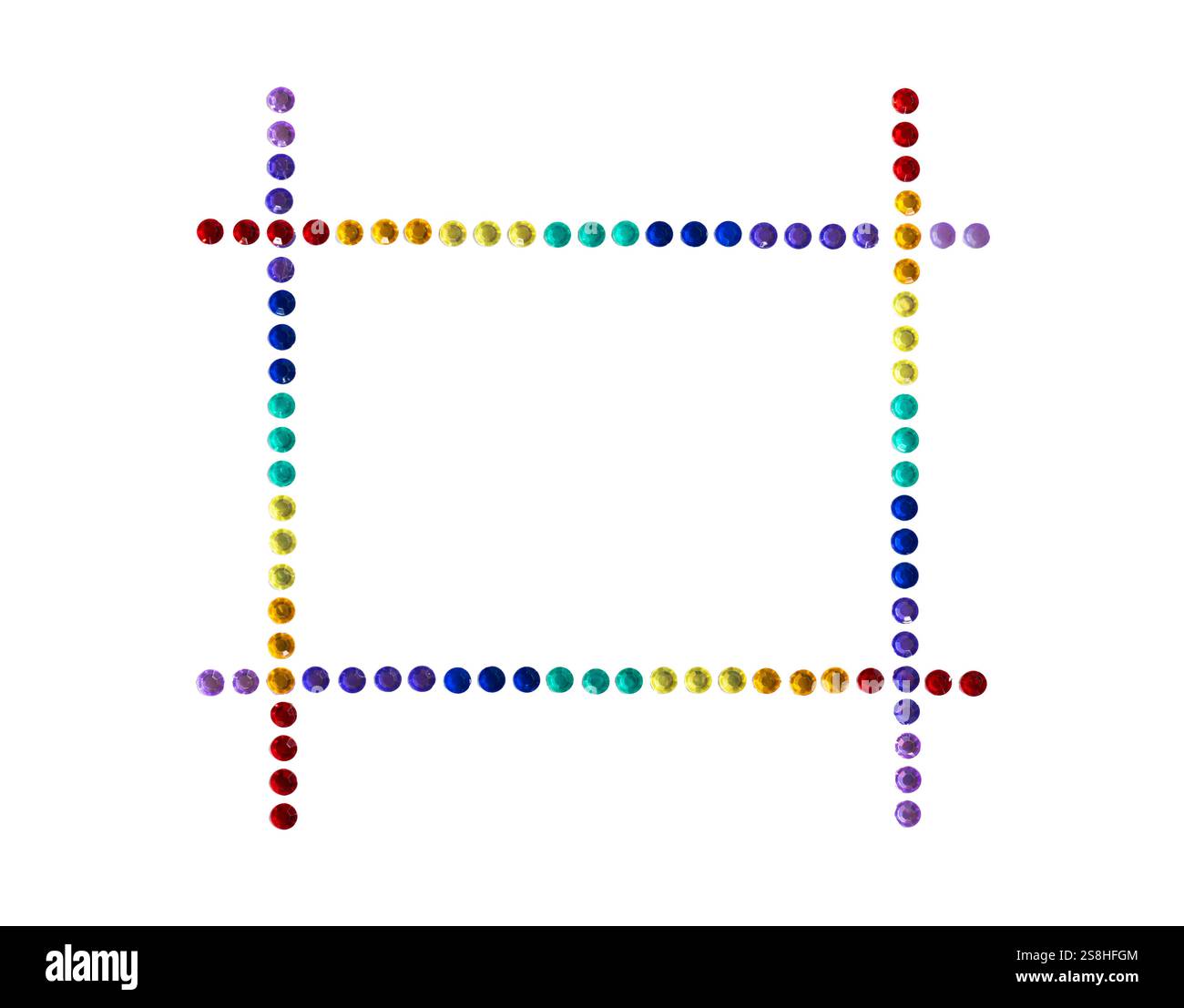 Rhinestone framework shows crisscross corner design. Sparkle gems show ...