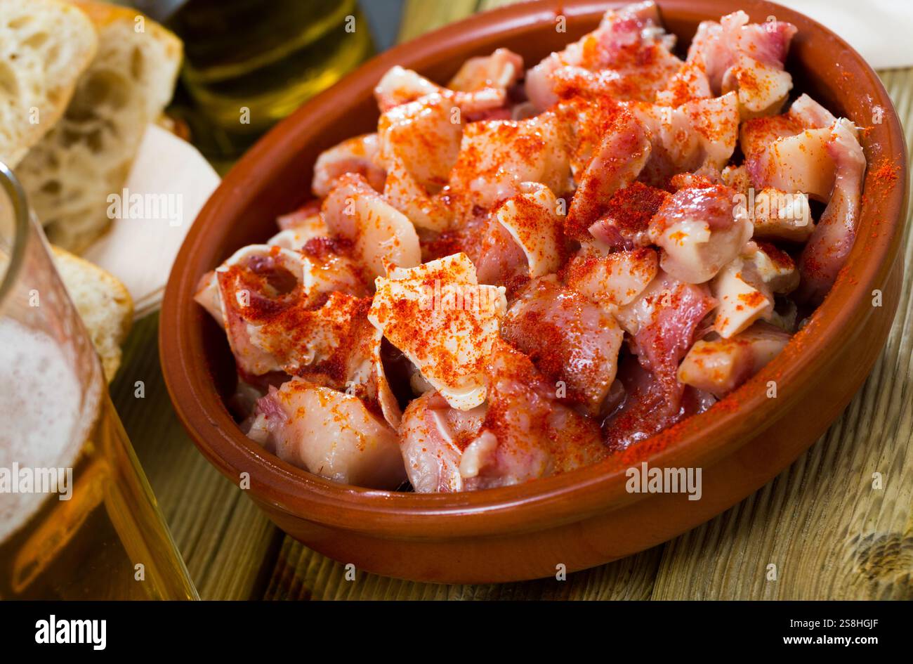 Spanish dish - roasted pig ears Stock Photo - Alamy