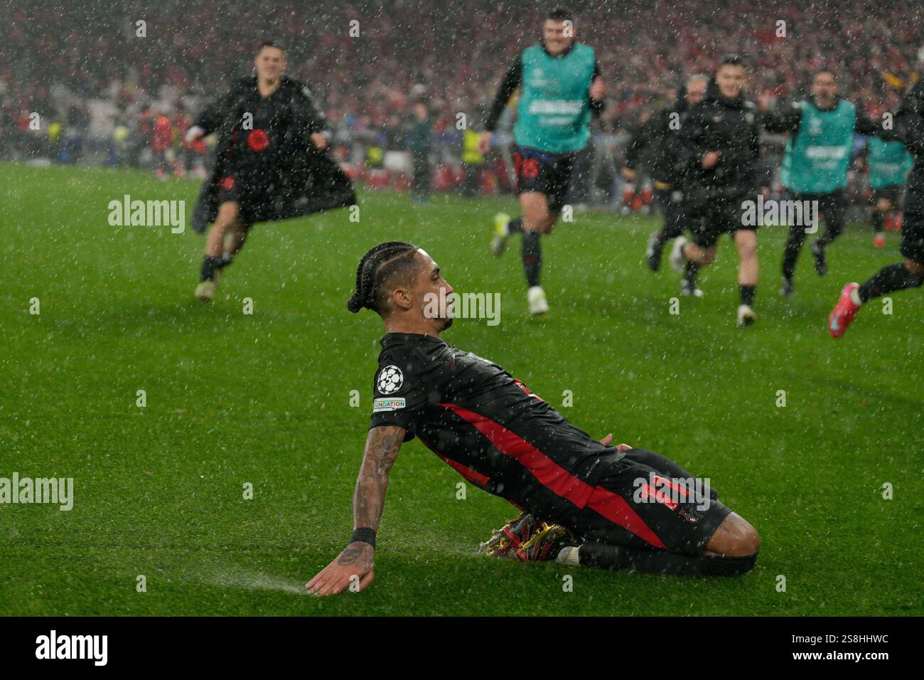 Raphael Dias Belloli (Raphinha) of FC Barcelona celebrates his second ...