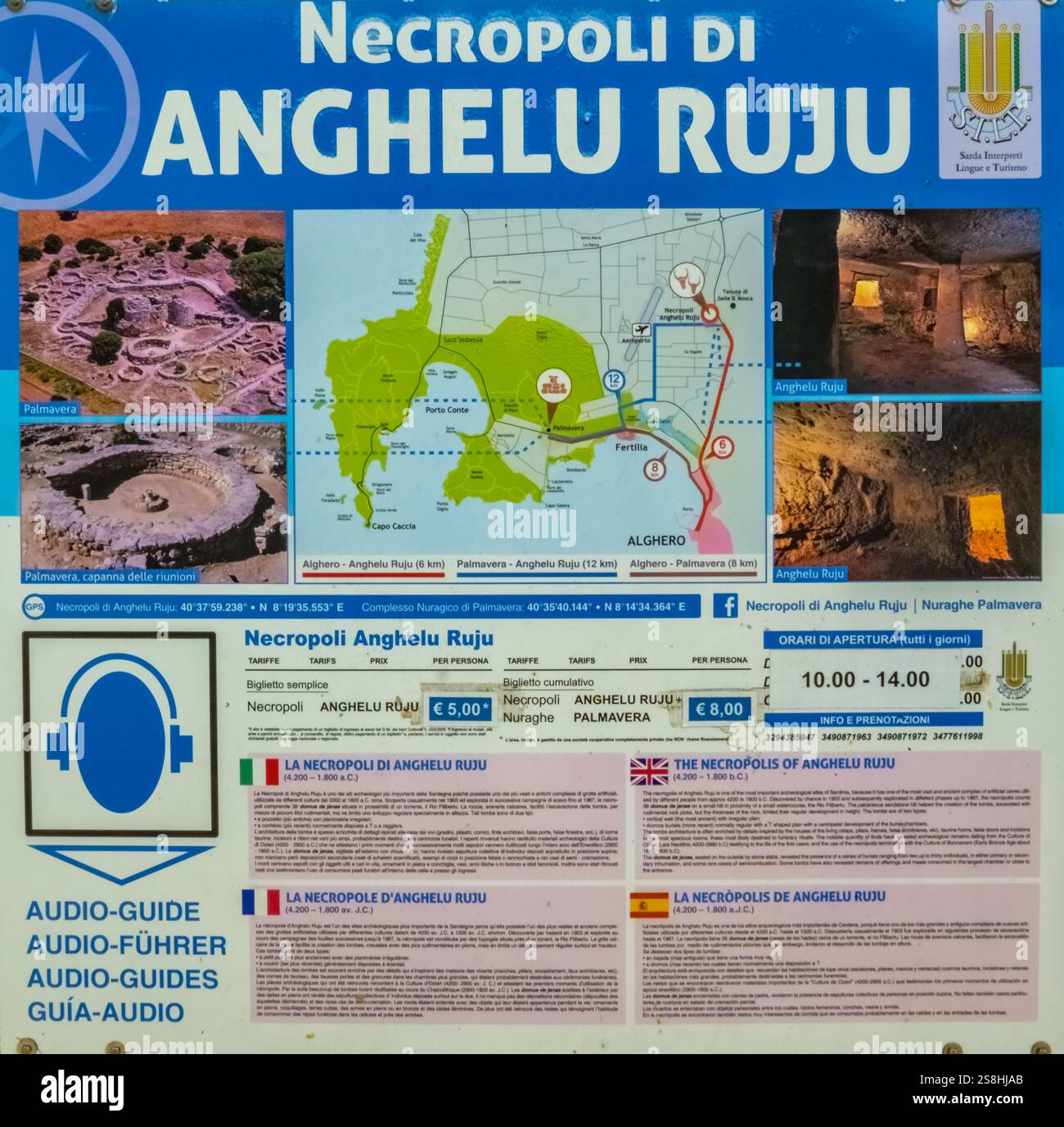 Poster of the audio-guide Necropoli di Anghelu Ruju, hypogean ...