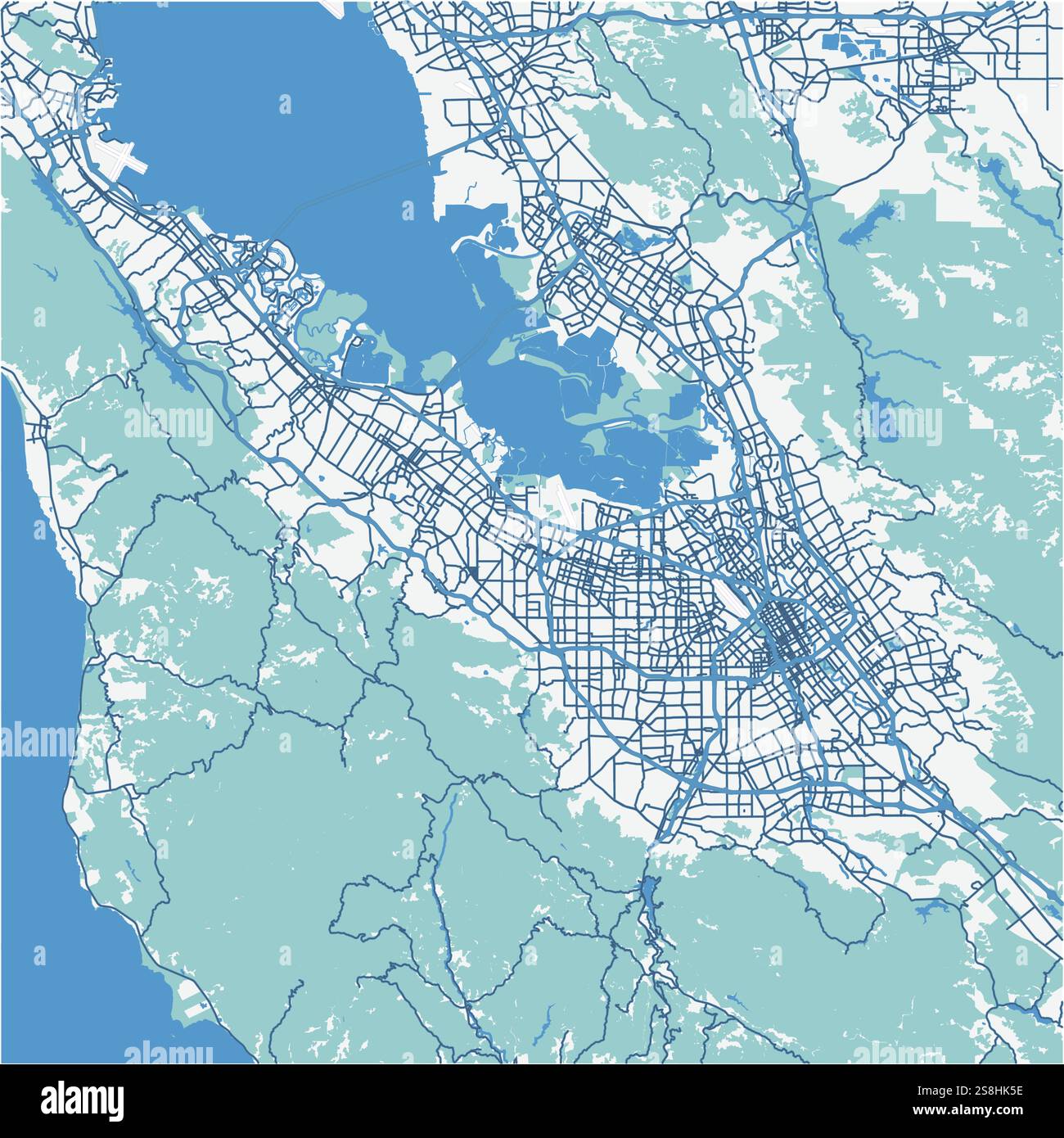 Map of san jose greater hi-res stock photography and images - Alamy