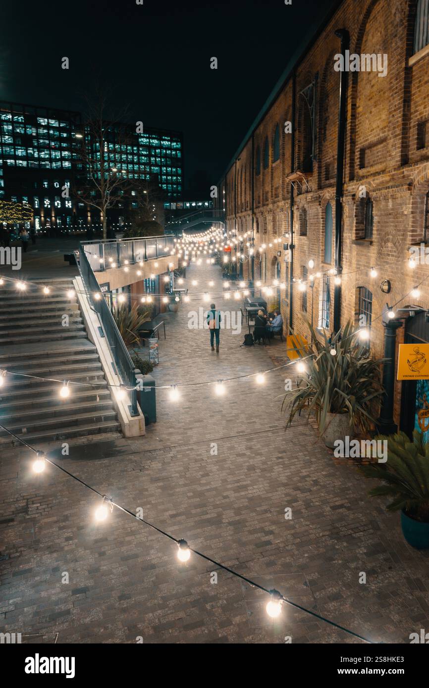 Charming Evening Street Scene with Illuminations and Historic ...