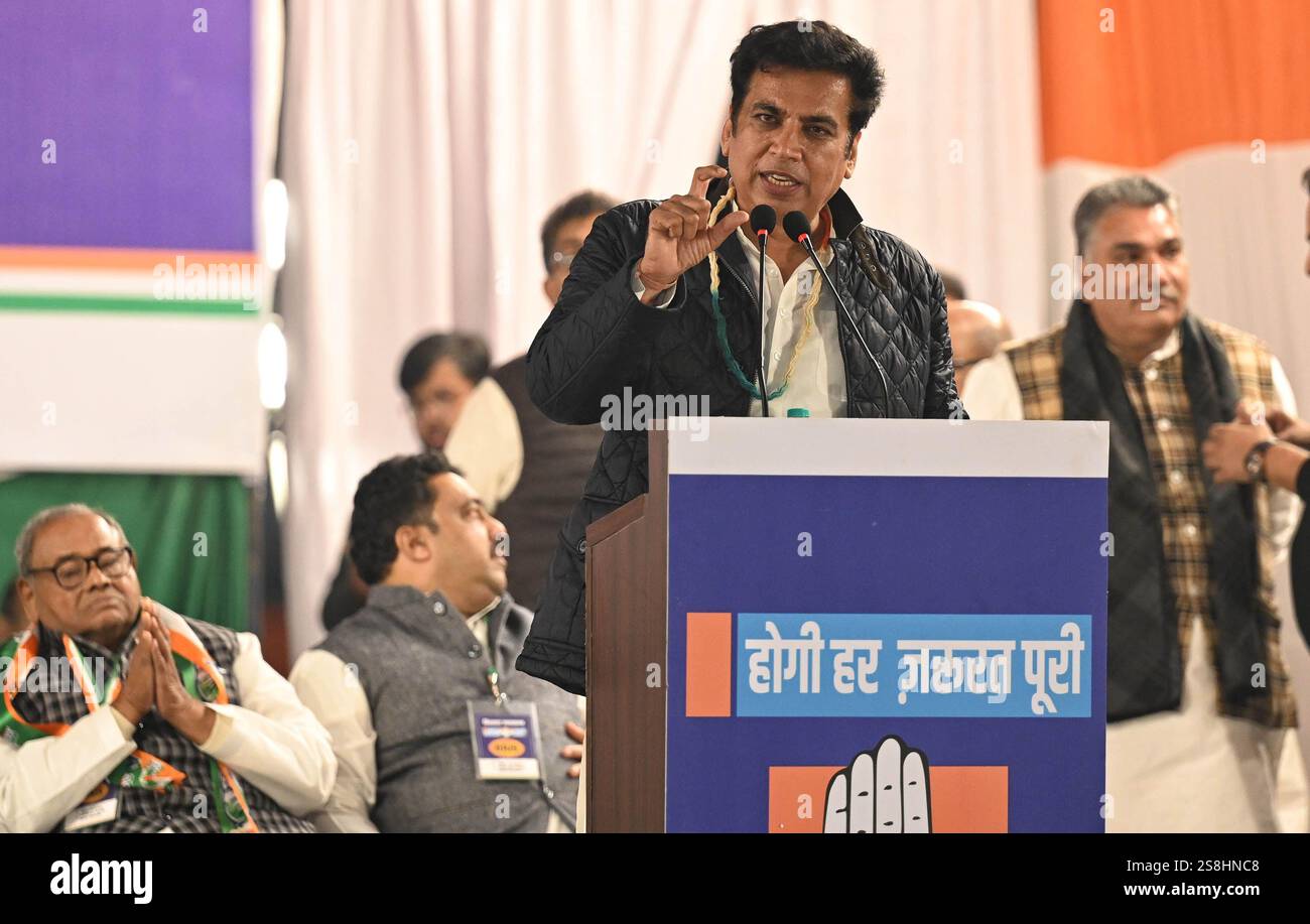 New Delhi, India. 22nd Jan, 2025. NEW DELHI, INDIA - JANUARY 22: Congress Delhi President ...