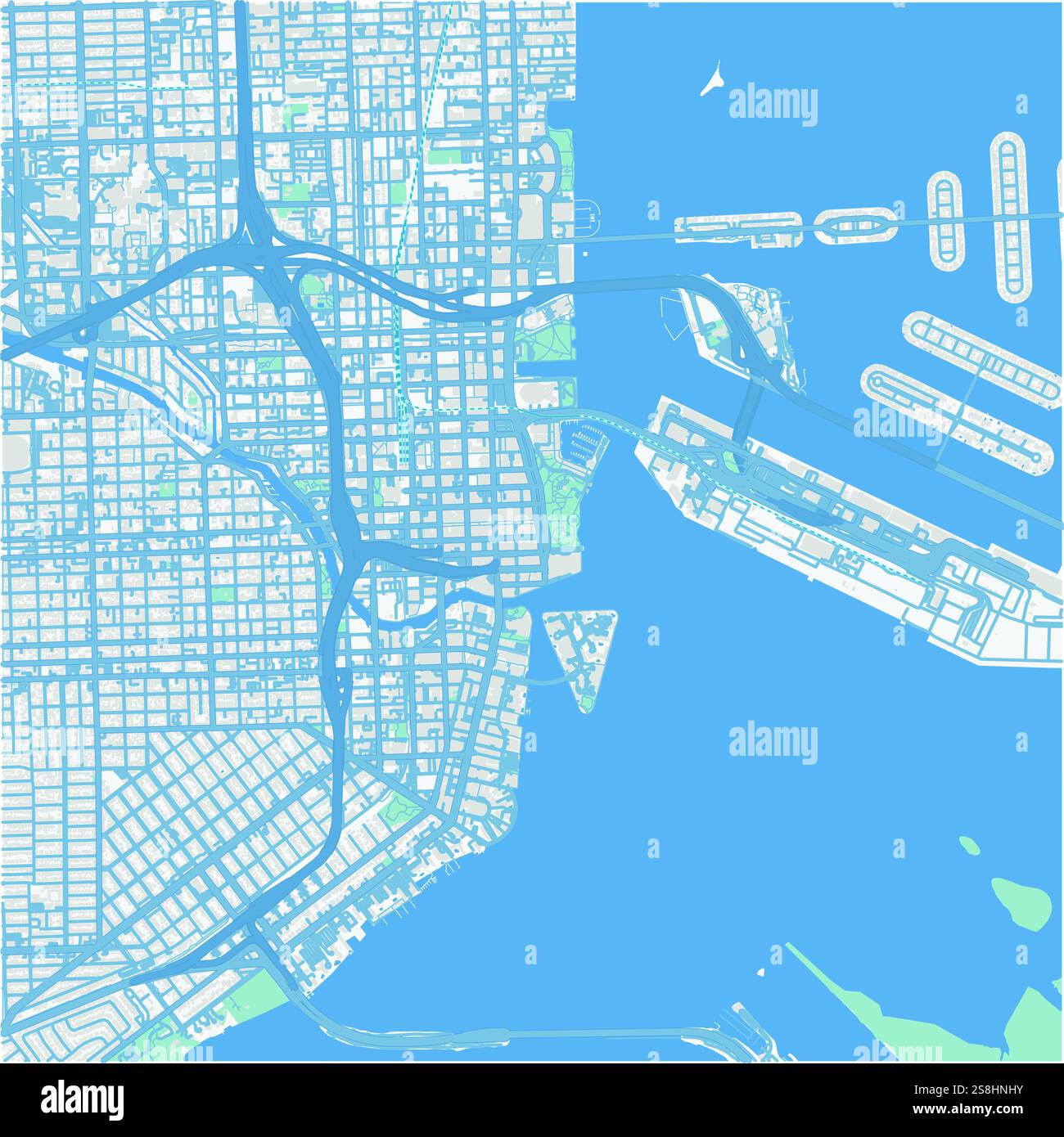 Map of miami center Stock Vector Images - Alamy