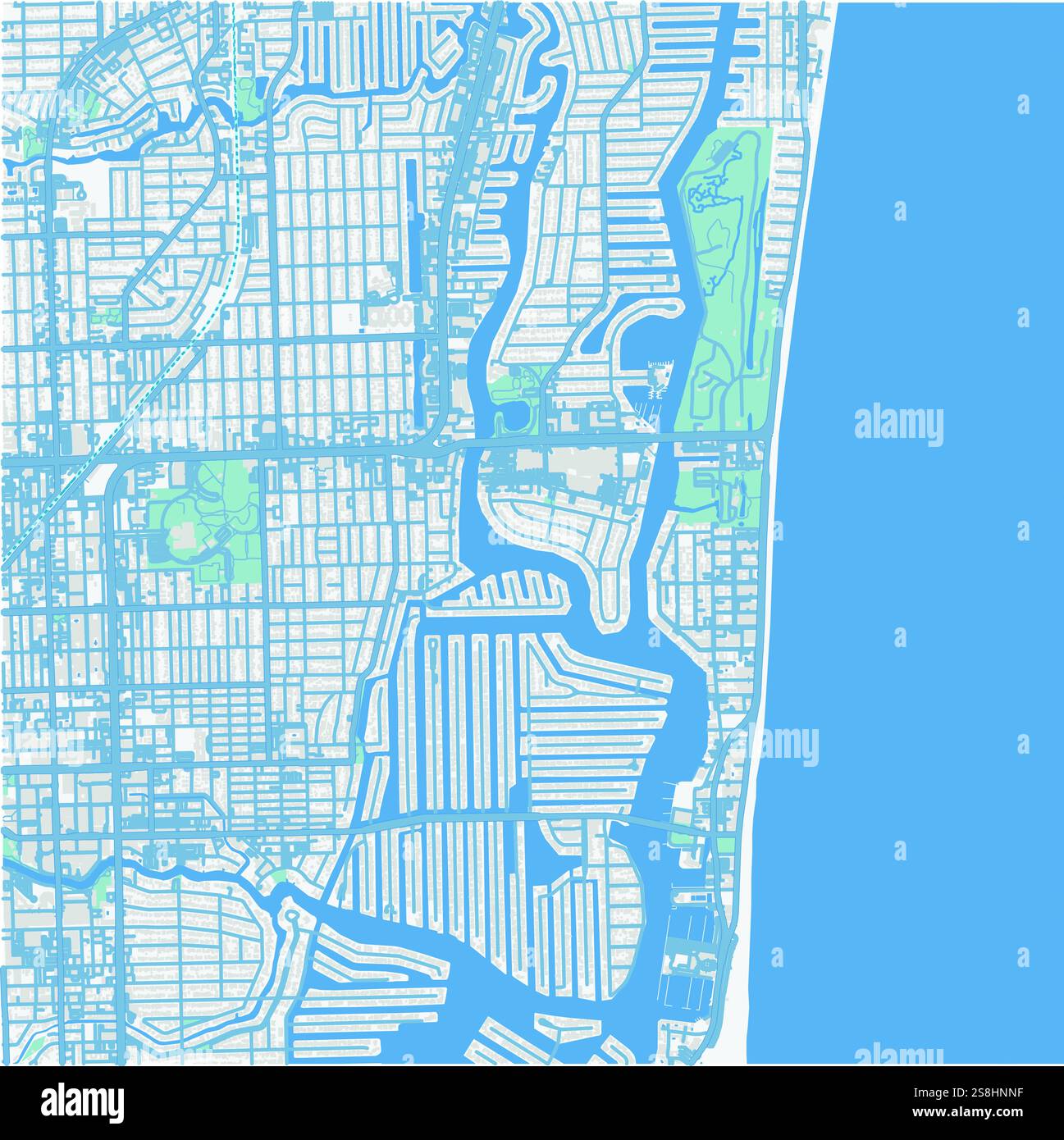 Map of Sunrise in Florida in a professional blue style. Contains ...