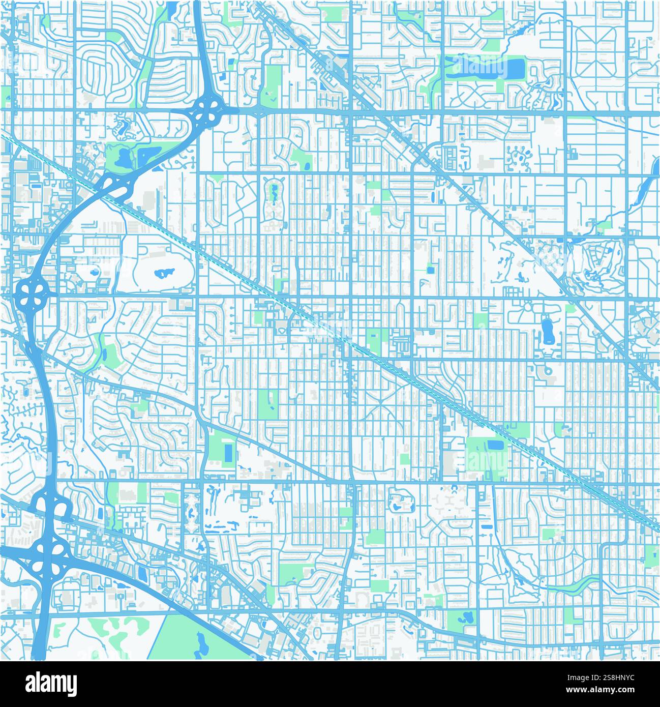 Map of Arlington Heights in Illinois in a professional blue style ...