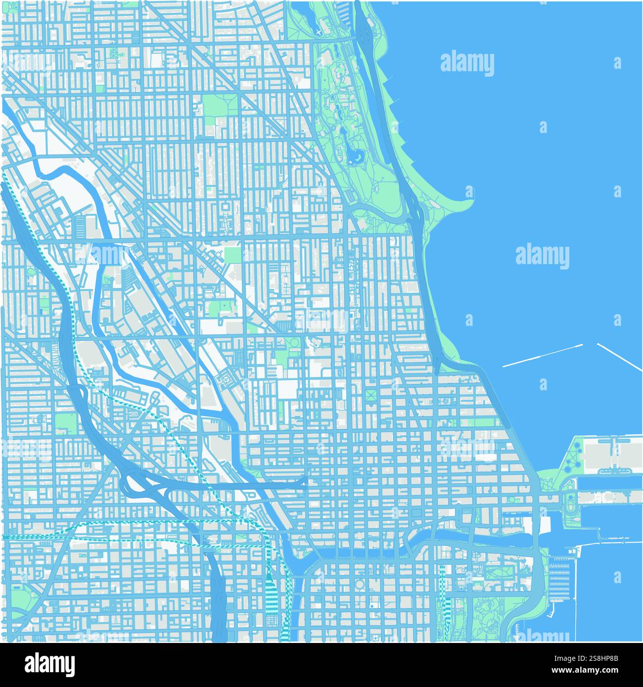 Map of near north side hi-res stock photography and images - Alamy