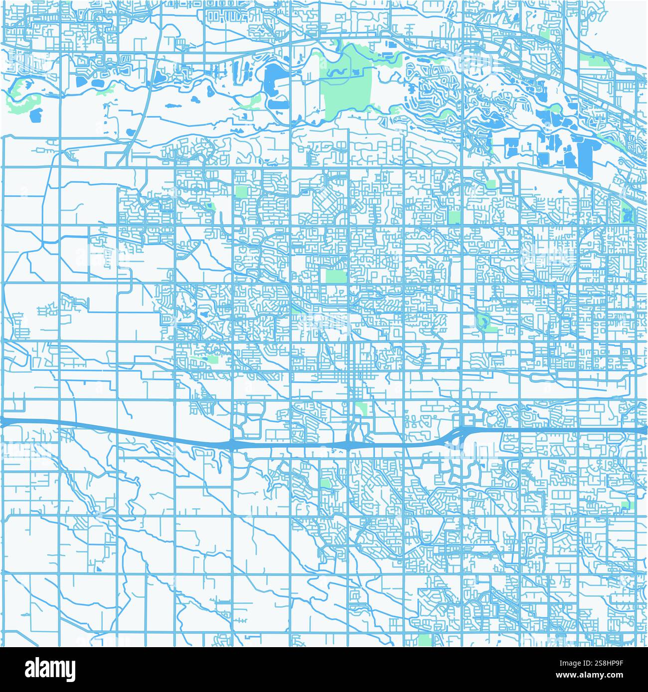Map of Meridian in Idaho in a professional blue style. Contains layered ...