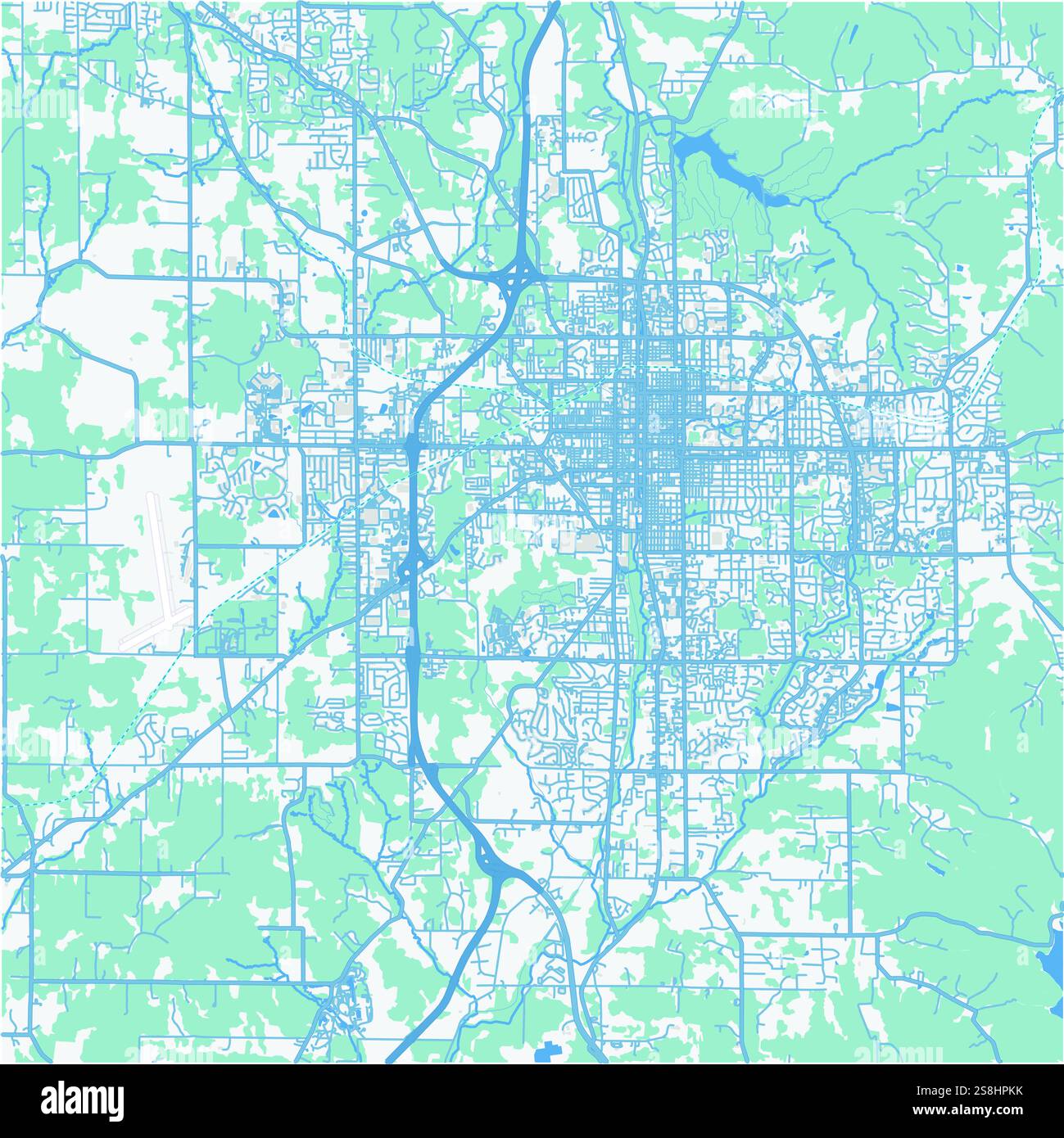 Map of Bloomington in Indiana in a professional blue style. Contains ...