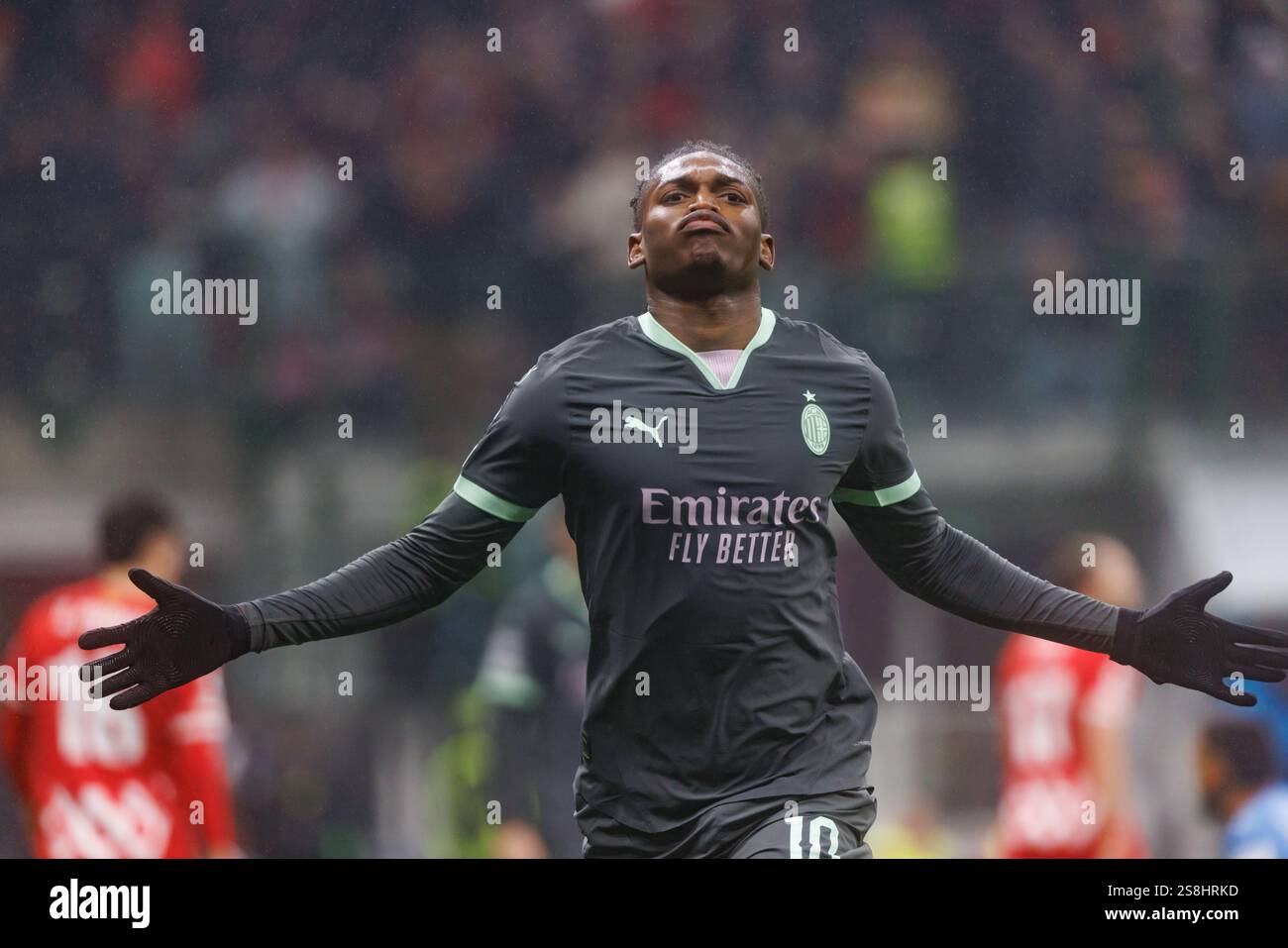 Milan, Italy. 22st Jan 2025. Rafael Leao (AC Milan) seen celebrating ...
