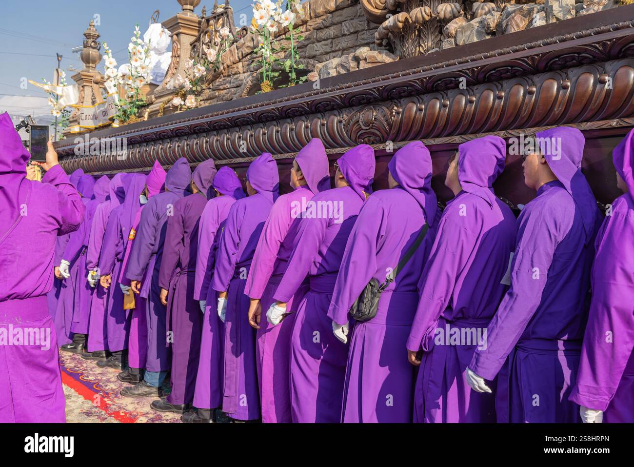 Antigua Guatemala, Sacatepequez, Guatemala. March 10, 2024. Men in ...