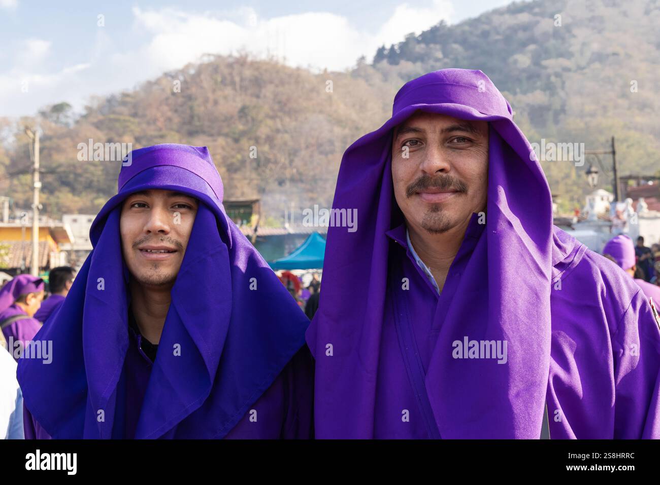 Antigua Guatemala, Sacatepequez, Guatemala. March 10, 2024. Men dressed ...