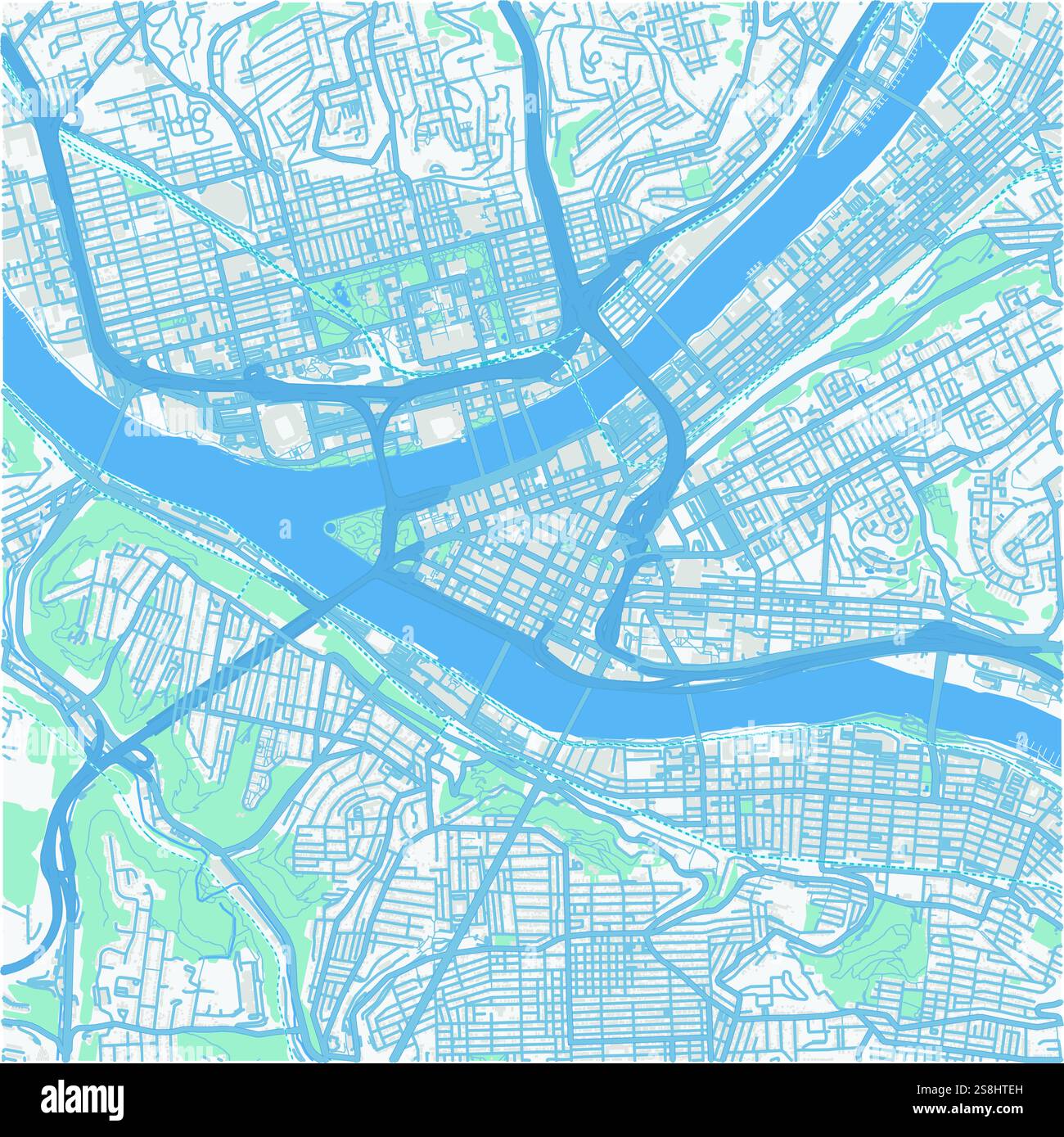 Pittsburgh center map Stock Vector Images - Alamy
