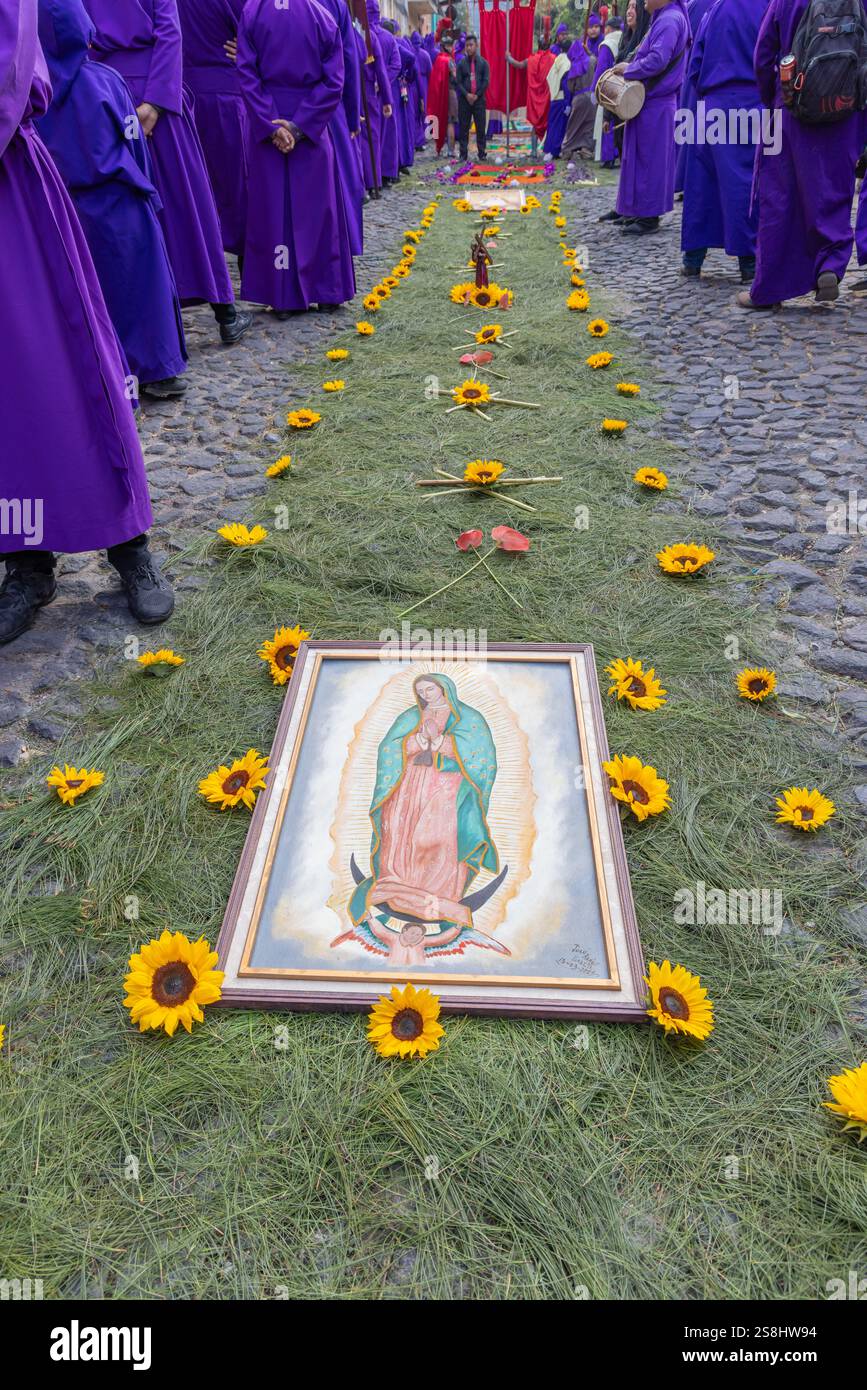Antigua Guatemala, Sacatepequez, Guatemala. March 10, 2024. Alfombra ...