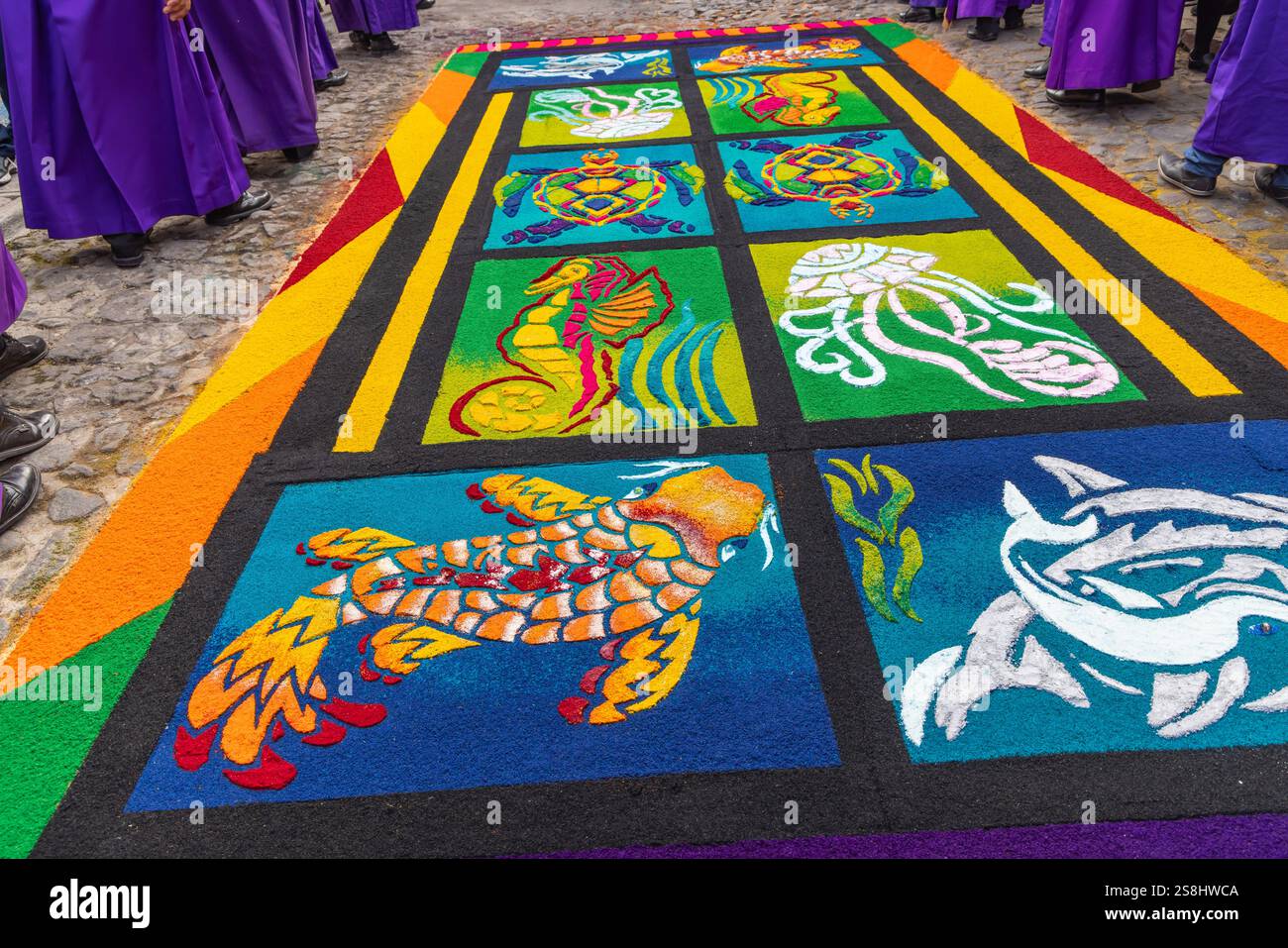 Antigua Guatemala, Sacatepequez, Guatemala. March 10, 2024. Alfombra ...