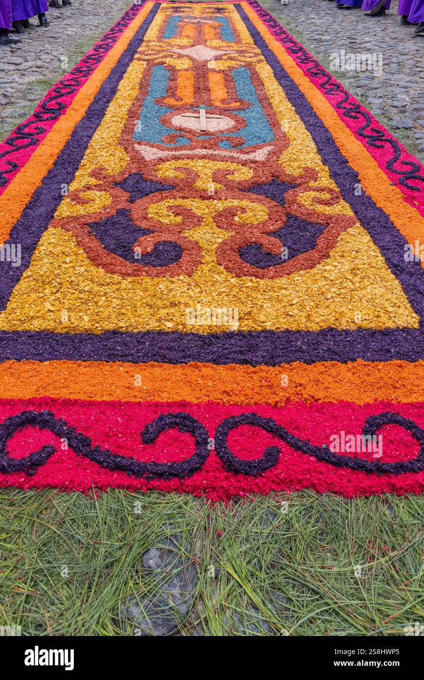 Antigua Guatemala, Sacatepequez, Guatemala. March 10, 2024. Alfombra ...