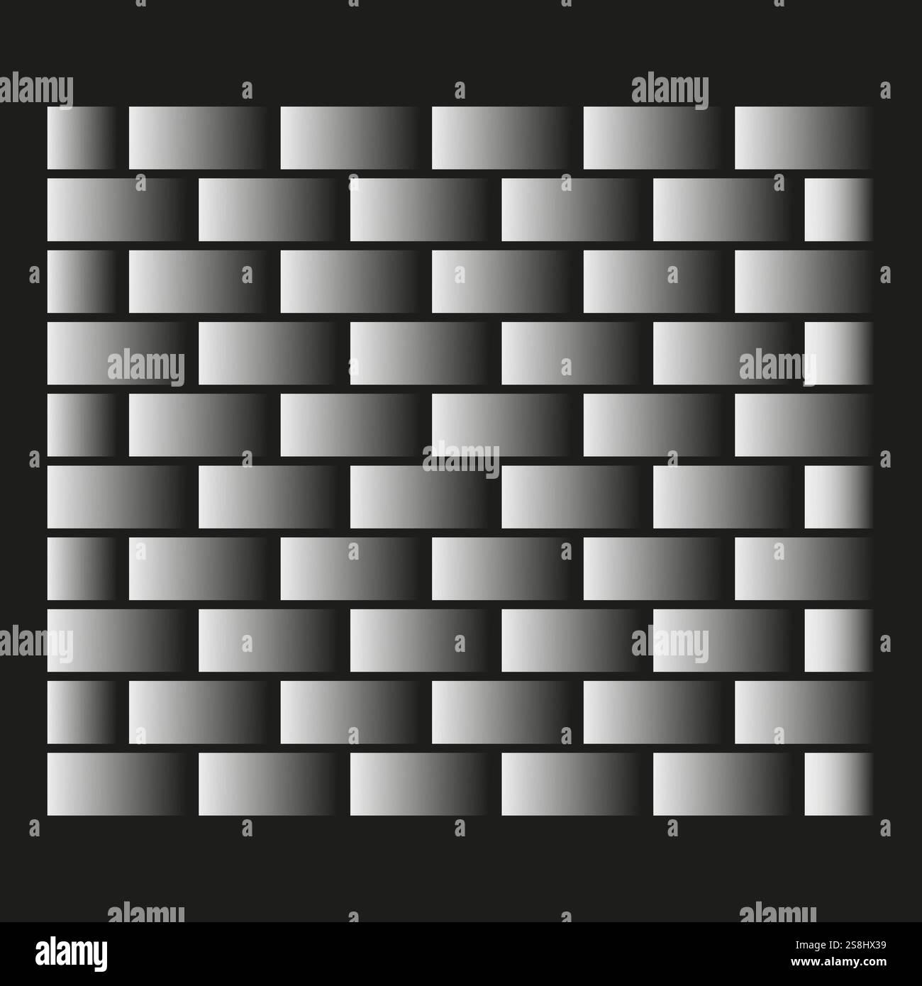 Gradient brick pattern. Gray scale layout. Black background shading ...