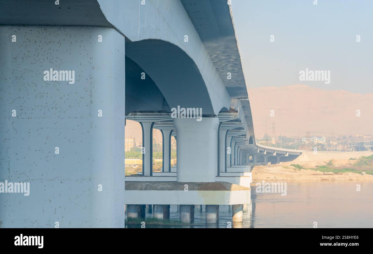 New modern bridge part of the North Luxor Axis road connecting east and ...