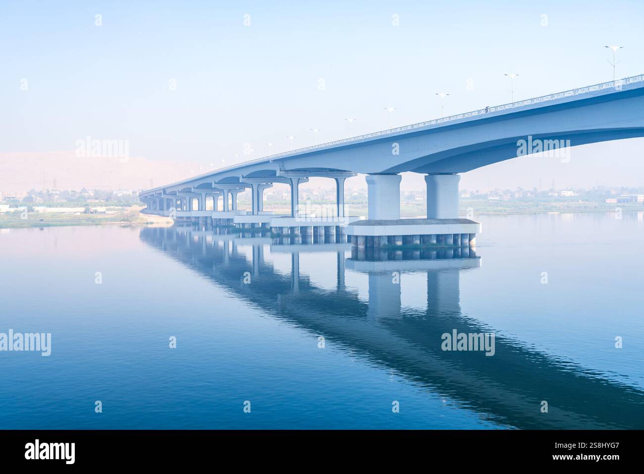 New modern bridge part of the North Luxor Axis road connecting east and ...