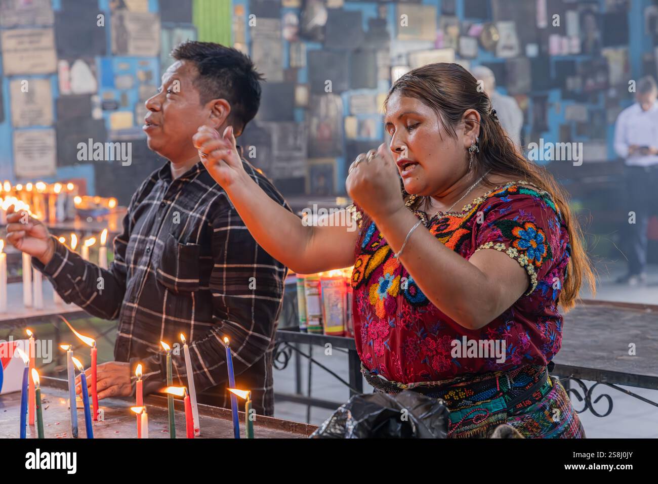 San Andres Itzapa, Chimaltenango, Guatemala. March 11, 2024. People ...