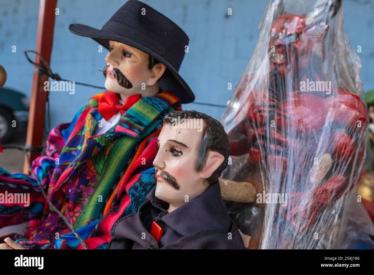 San Andres Itzapa, Chimaltenango, Guatemala. March 11, 2024. Effigies ...