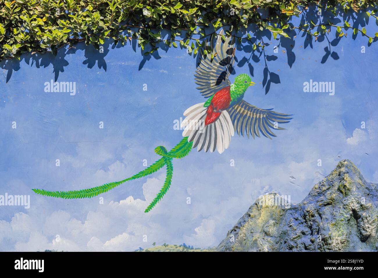 San Juan La Laguna, Solola, Guatemala. March 12, 2024. Mural of the ...