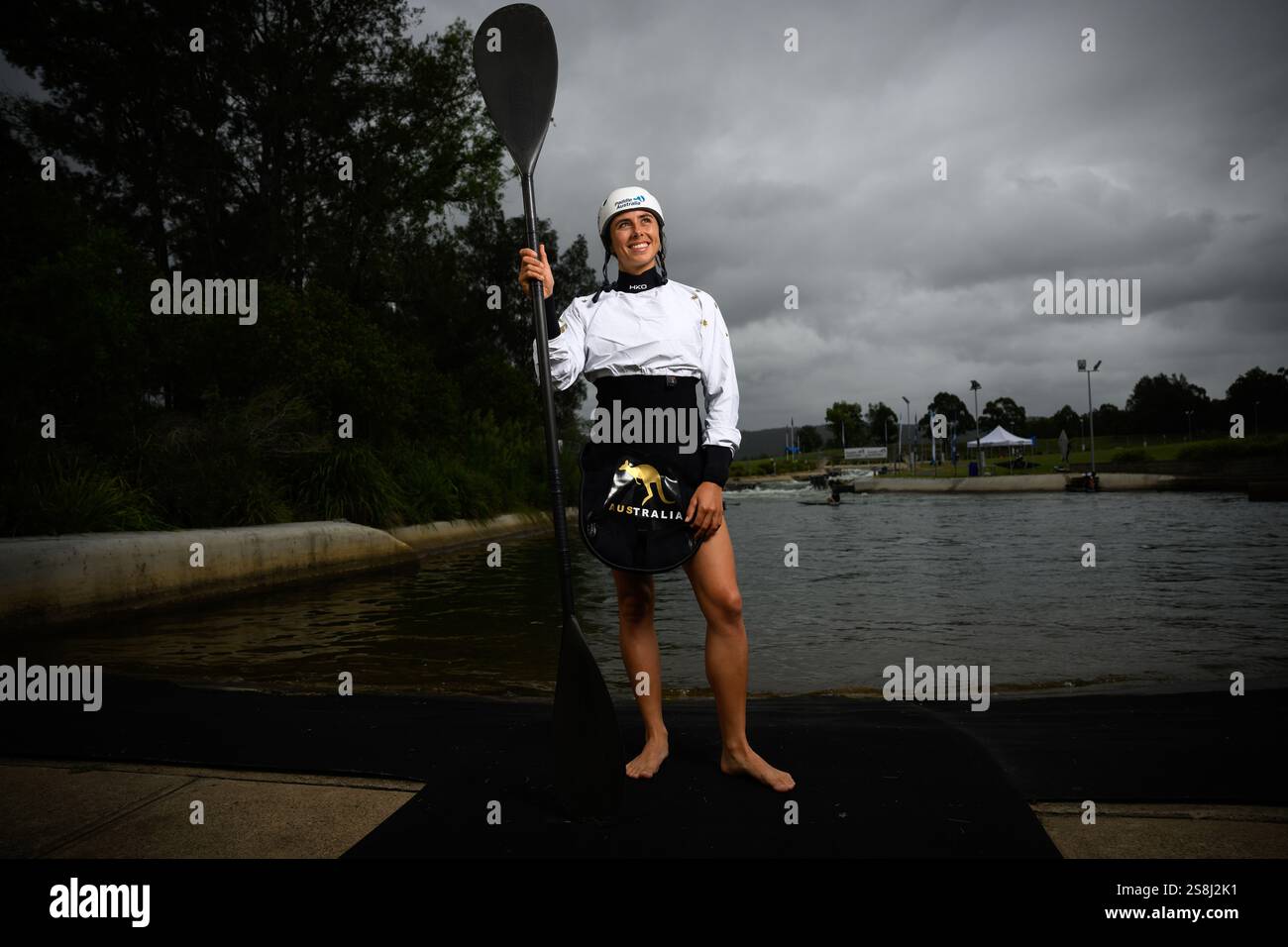 Olympic gold medalist Noemie Fox poses for a photograph following a ...