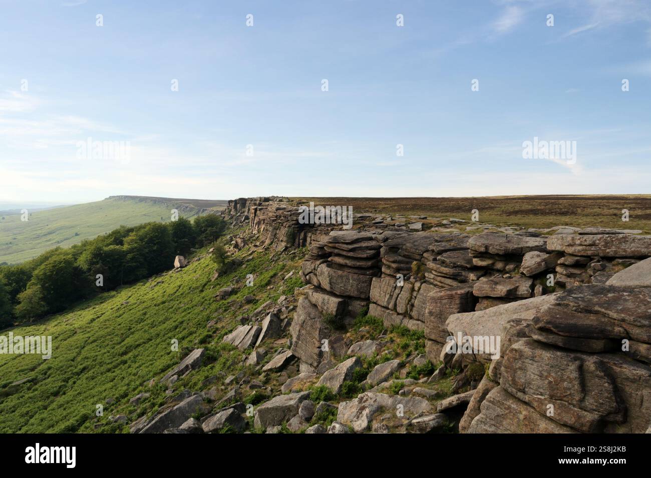 Stanage Edge in the Peak District National Park Derbyshire England UK ...