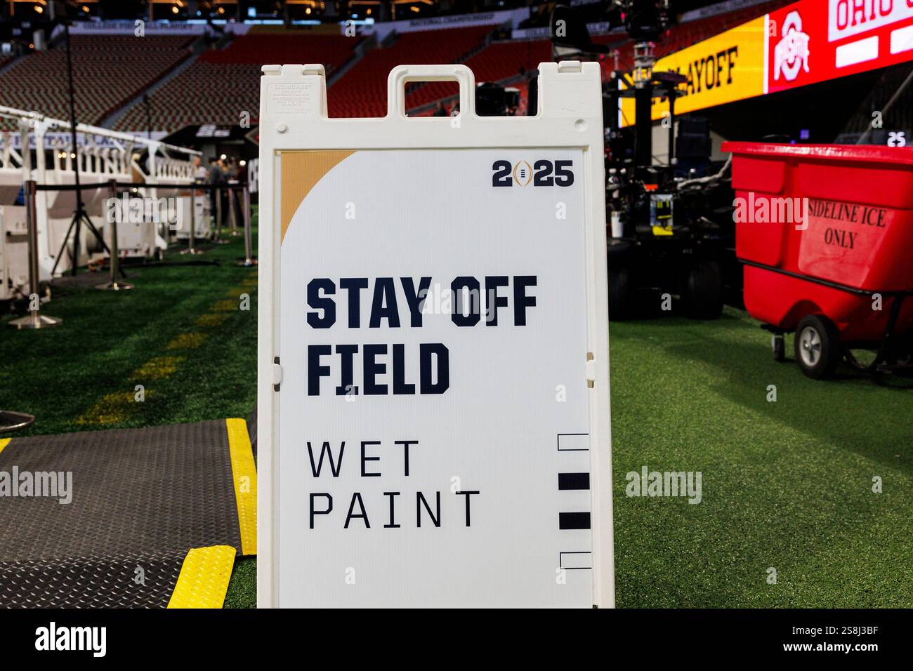 January 20, 2025: Stay off field sign during College Football Playoff ...