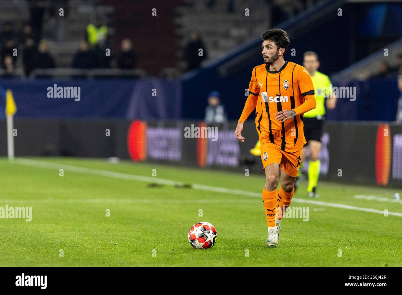 Gelsenkirchen, Deutschland. 22nd Jan, 2025. Irakli Azarov (FC Shakhtar ...