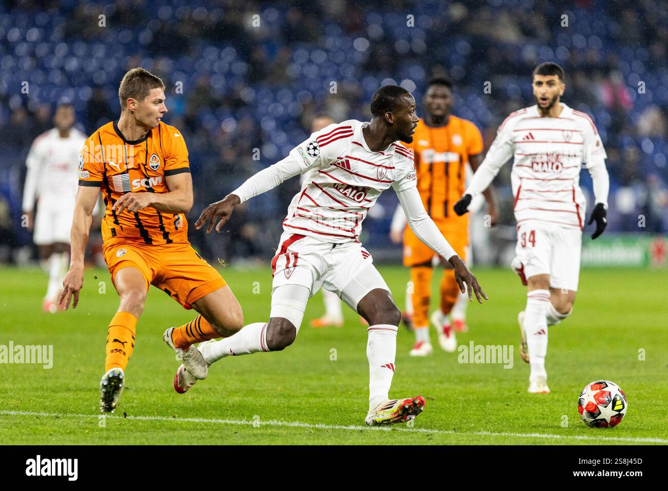 Gelsenkirchen, Deutschland. 22nd Jan, 2025. Abdallah Sima (Stade Brest ...