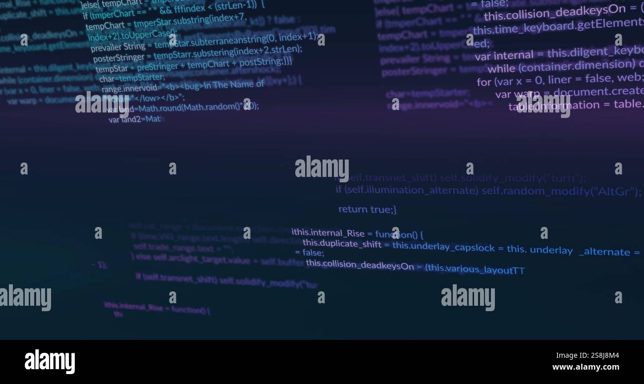 Image of data processing over blue lines on blue background. Global ...