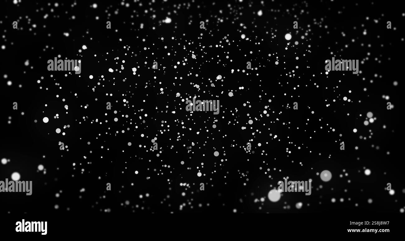 Image of white spots falling on black background Stock Photo - Alamy