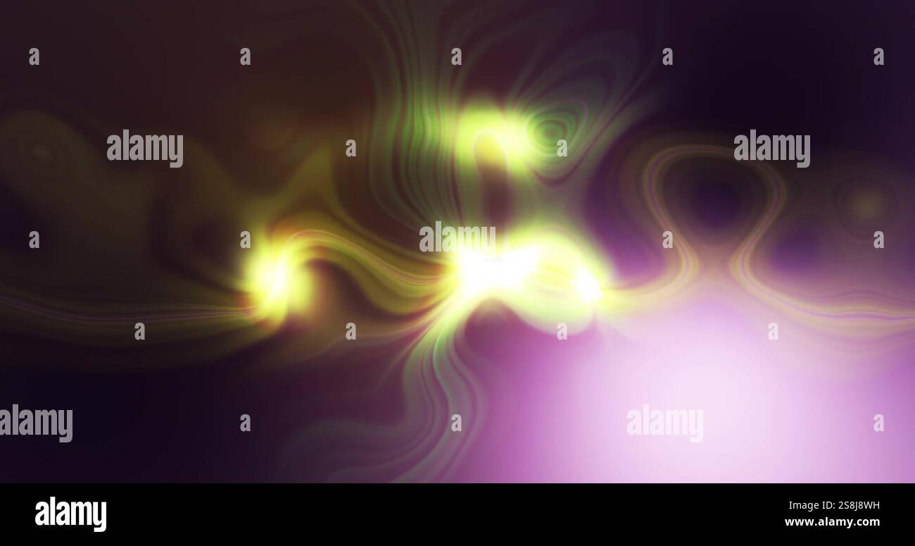 Image of neon yellow shapes moving on black background Stock Photo - Alamy