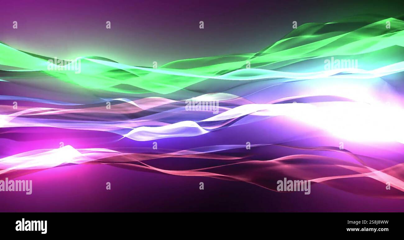 Image of neon trails moving on black background Stock Photo - Alamy
