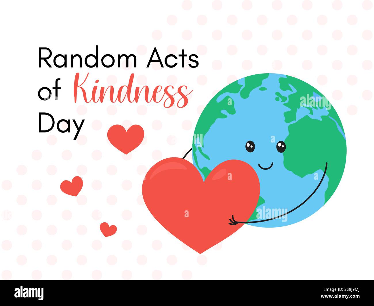 Random acts of Kindness day vector flat illustration, poster in cartoon ...
