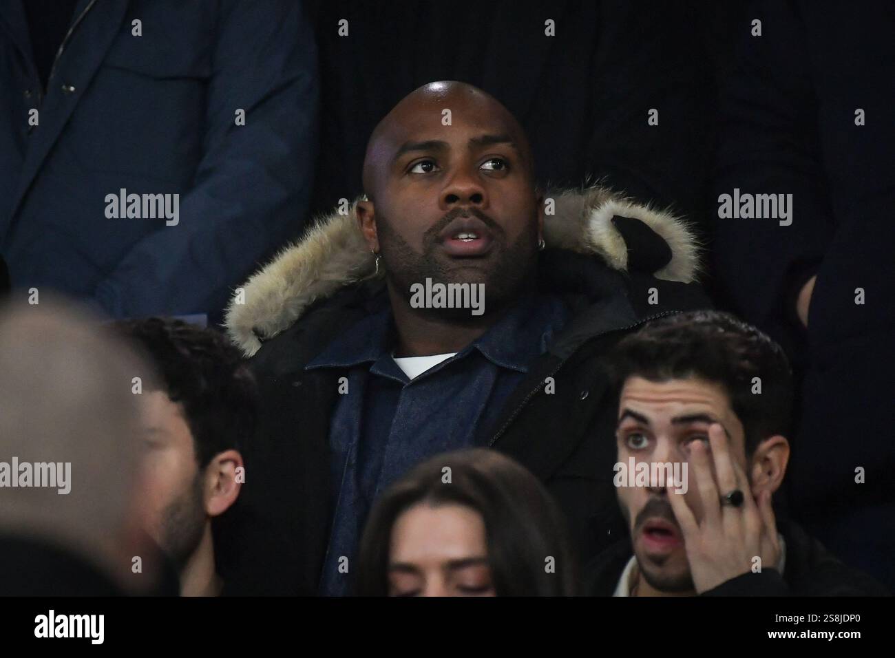 French Judoka Teddy Riner attends the UEFA Champions League football ...
