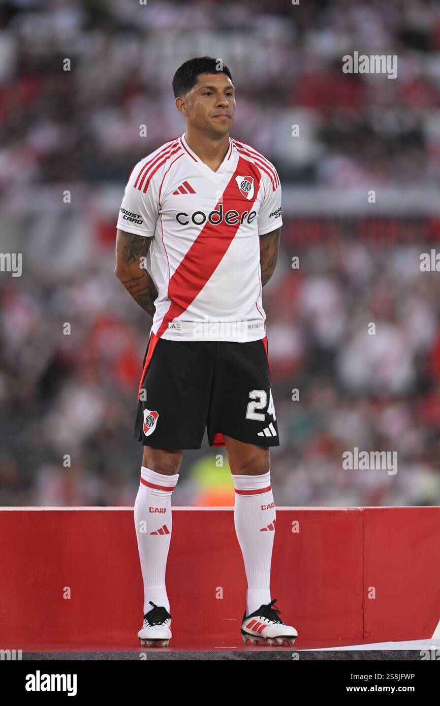 BUENOS AIRES, ARGENTINA - JANUARY 21: Enzo Perez of River Plate looks ...