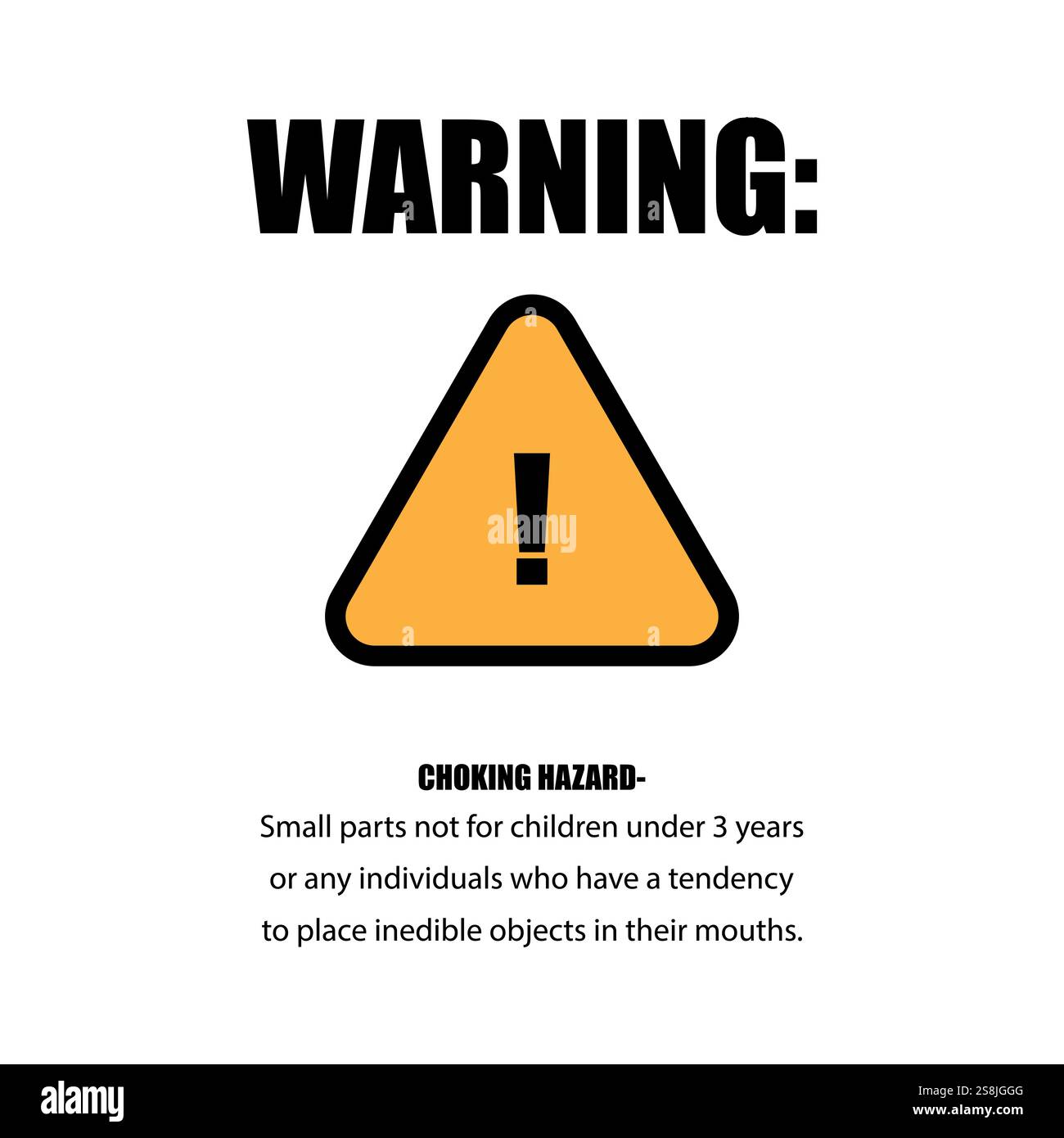 Warning triangle. Choking hazard warning. Yellow alert symbol. Vector ...
