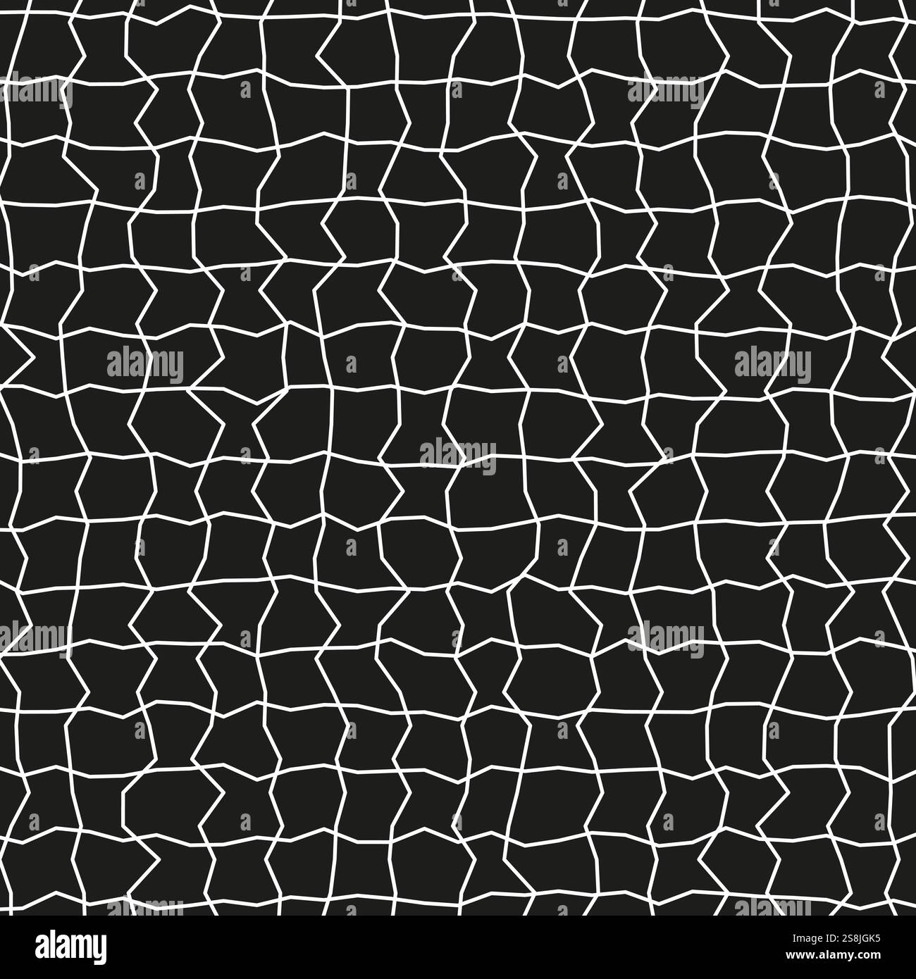 Abstract black grid. Irregular web pattern. Cracked white lines. Vector ...