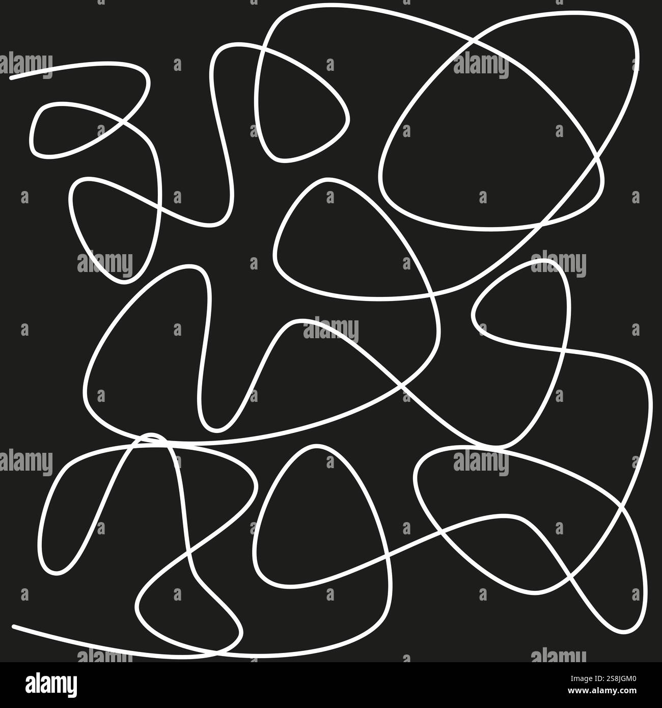 Abstract white lines. Dynamic curved shapes. Black background vector ...