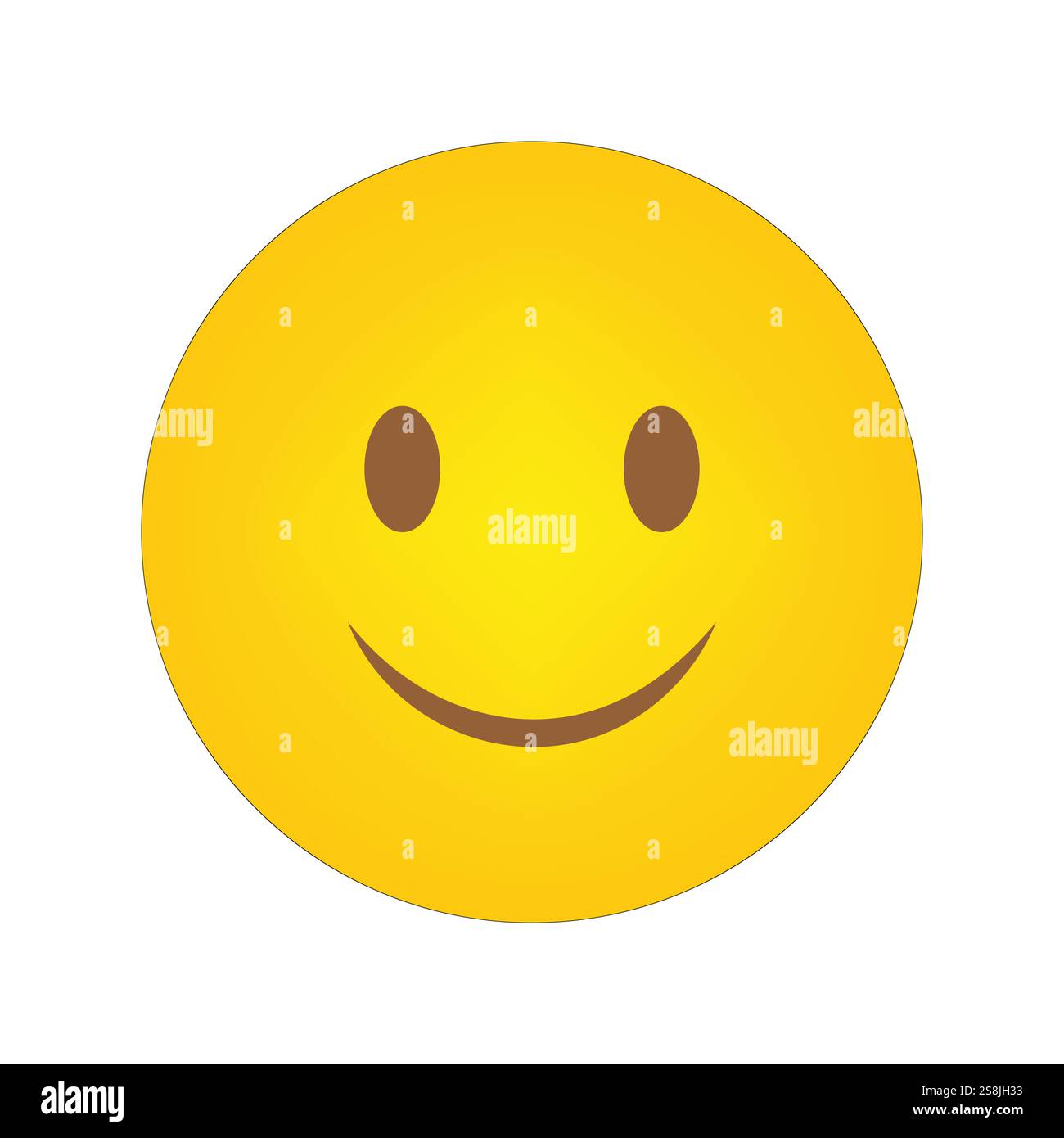 Smiling emoji icon. Happy yellow face. Bright circular symbol. Cheerful ...