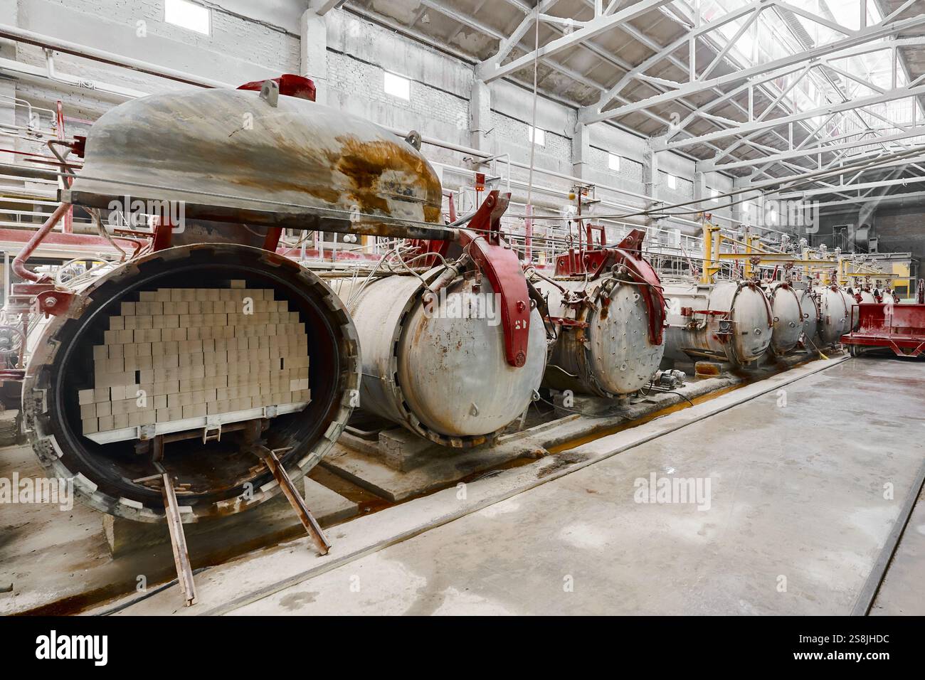 Autoclaves for hardening and processing of silicate brick Stock Photo ...