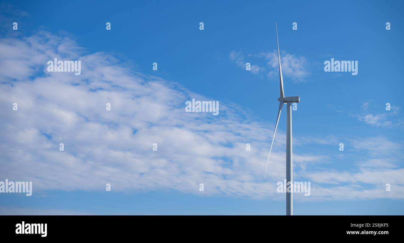 Wind turbines against blue sky, Wind energy. Wind power. Sustainable ...