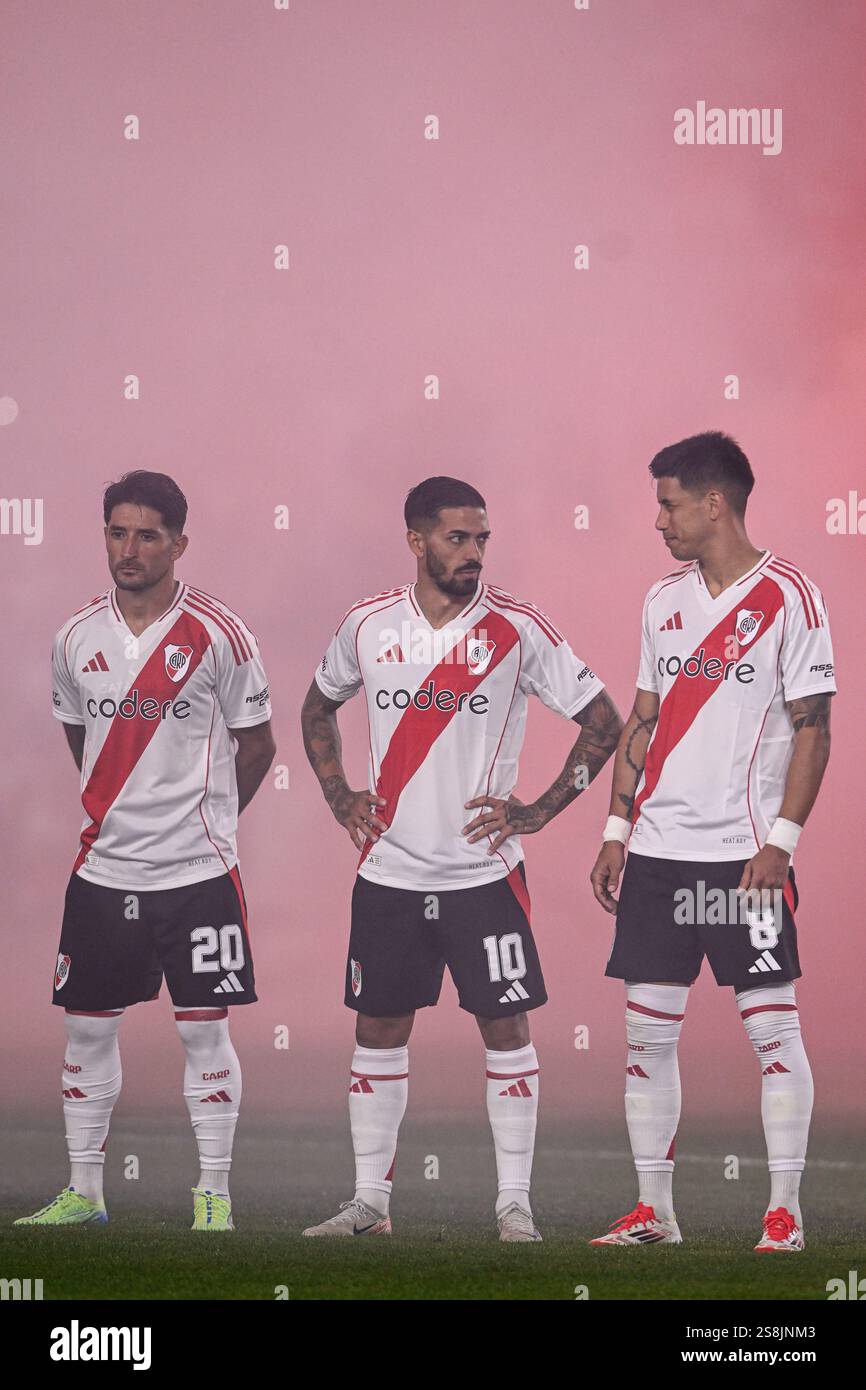 BUENOS AIRES, ARGENTINA - JANUARY 21: Milton Casco, Manuel Lanzini ...