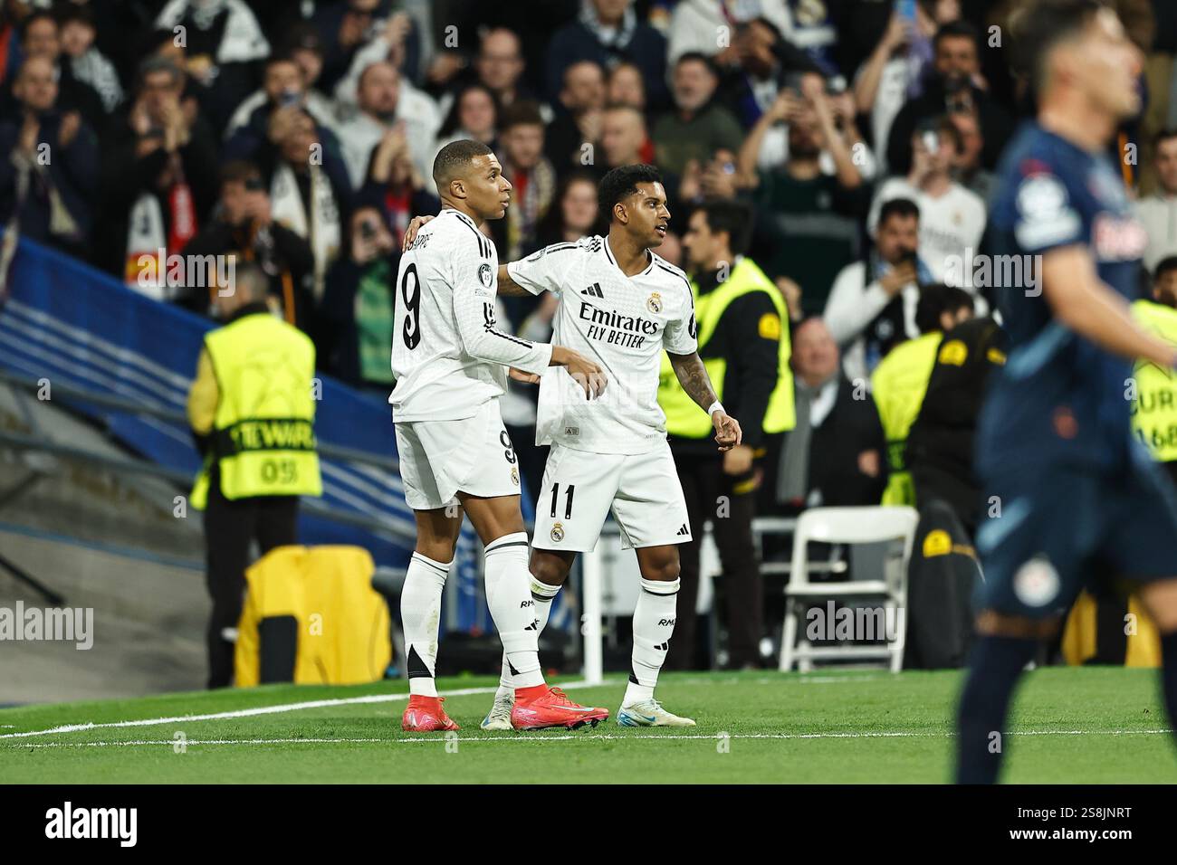 Madrid, Spain. 22nd Jan, 2025. (L-R) Kylian Mbappe, Rodrygo Goes (Real ...