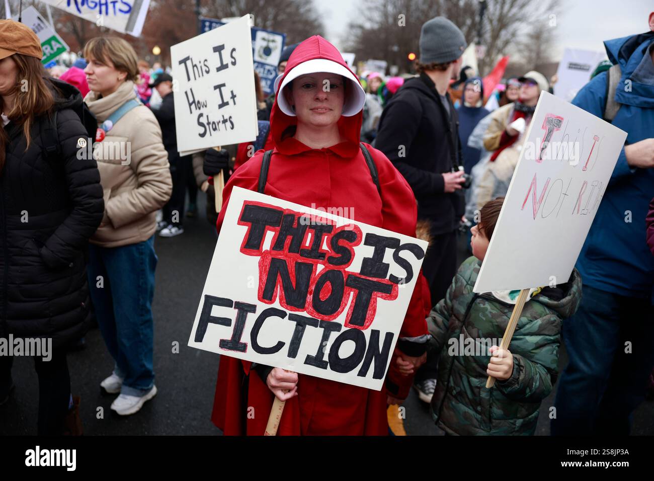 Washington, United States. 18th Jan, 2025. A woman dressed as a ...