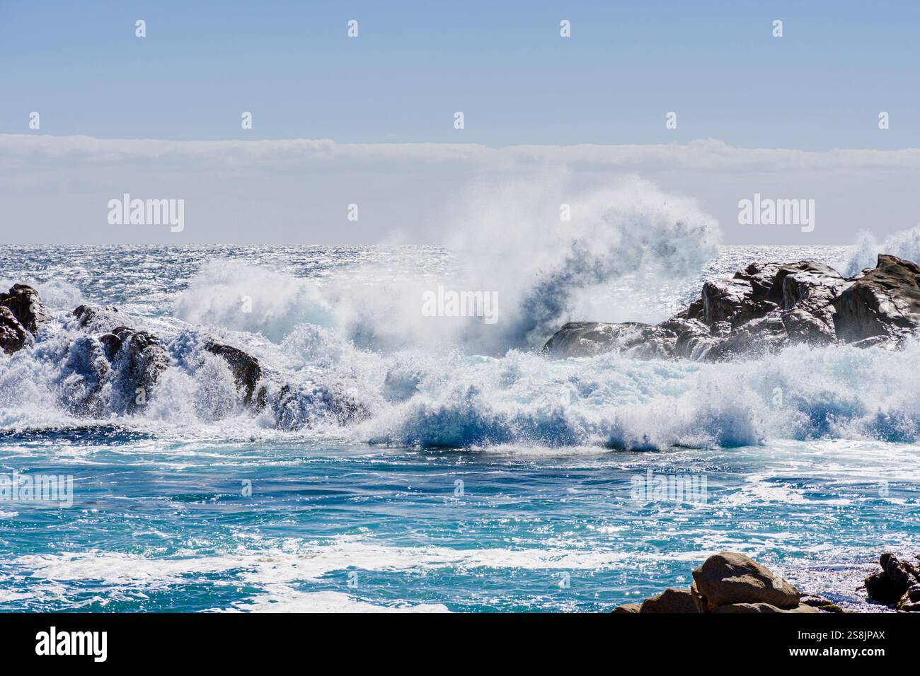 The tidal surge of water through the granite rocks of Canal Rocks ...