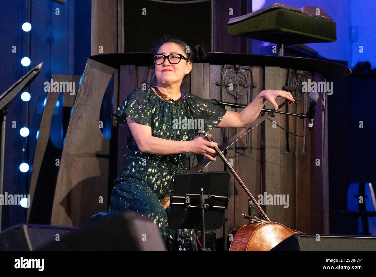 Glasgow Scotland. 21 January 2025. Su a Lee, Korean cellist, gave a ...