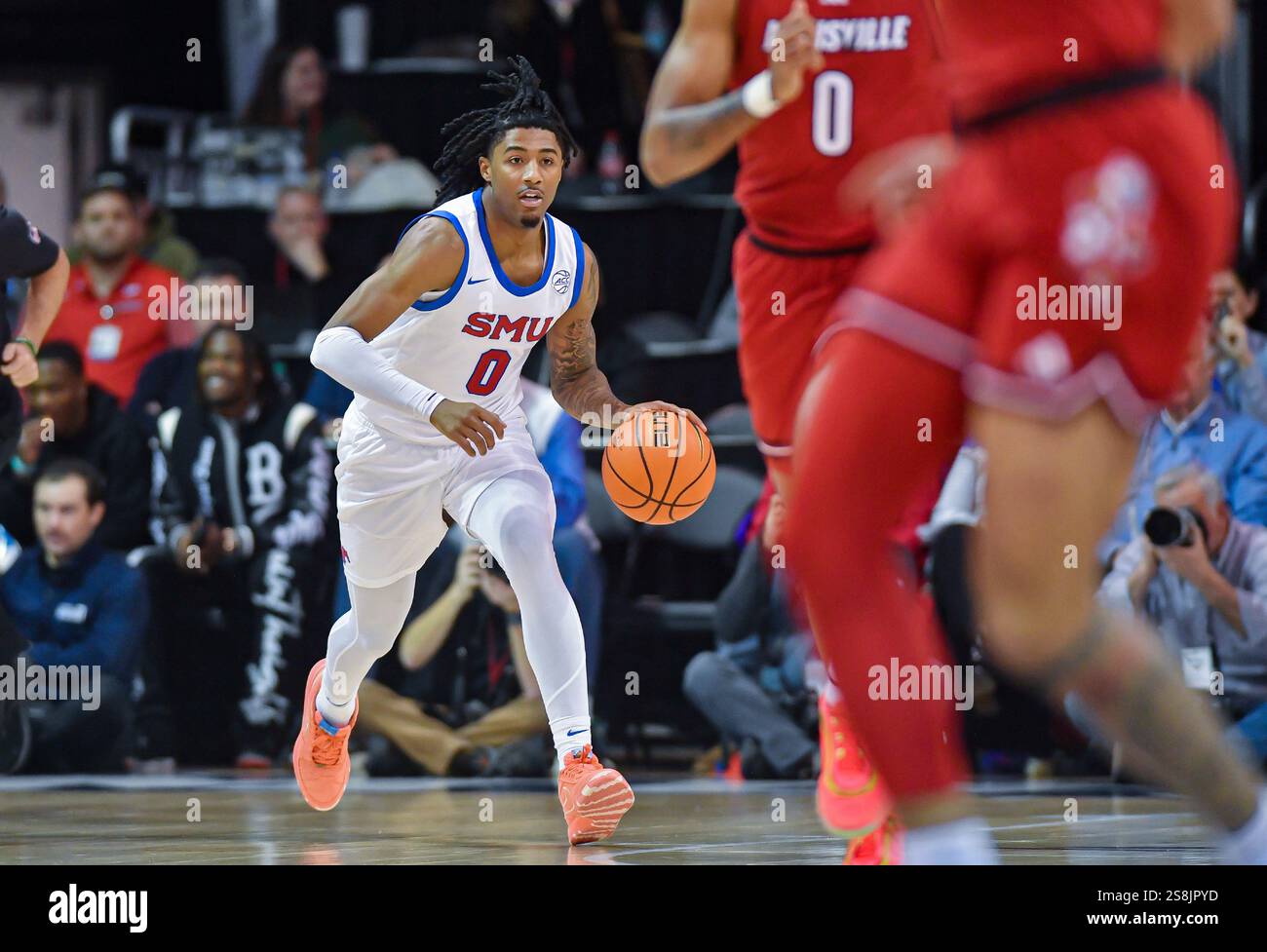 January 21, 2025: SMU Mustangs guard B.J. Edwards runs up court during ...
